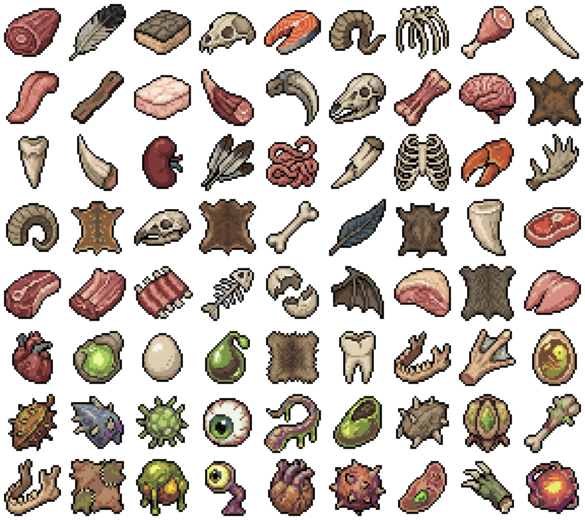 Survival Monsters and Mutants Icons Pixel Art by Pixel-Banner