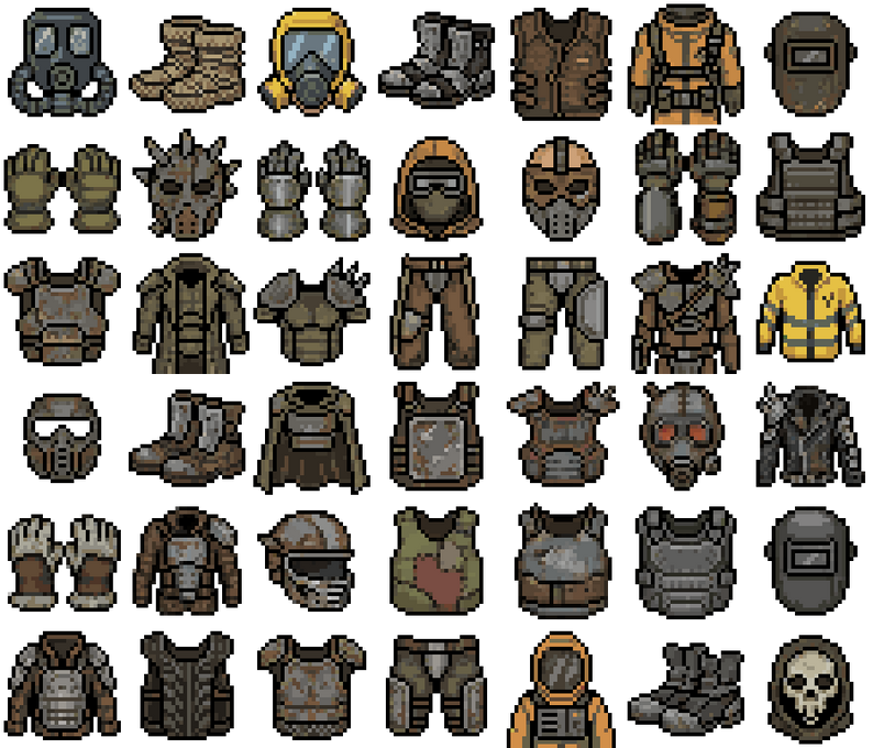 Survival Armor Icons Pixel Art by Pixel-Banner