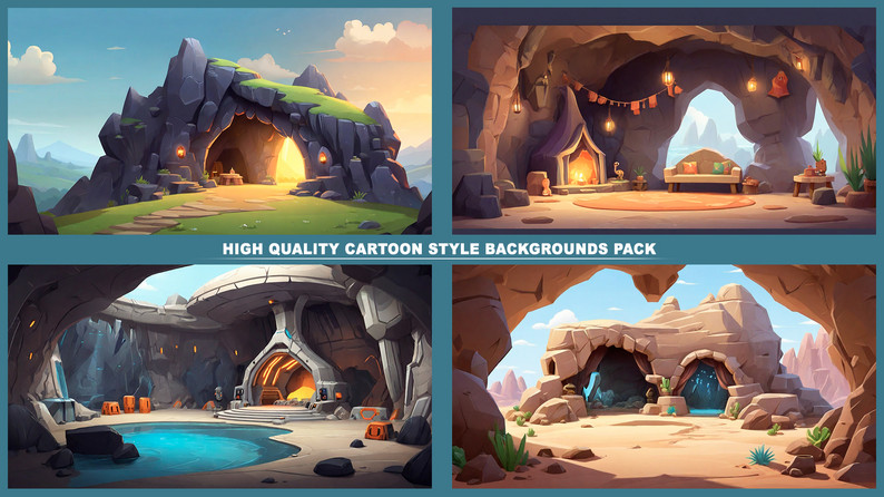 105+ CAVE BACKGROUNDS by PIXELHUNT