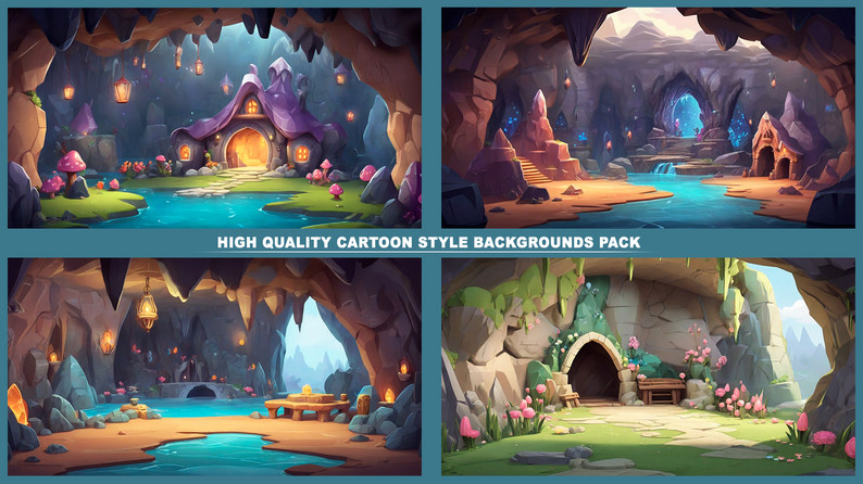 105+ CAVE BACKGROUNDS by PIXELHUNT