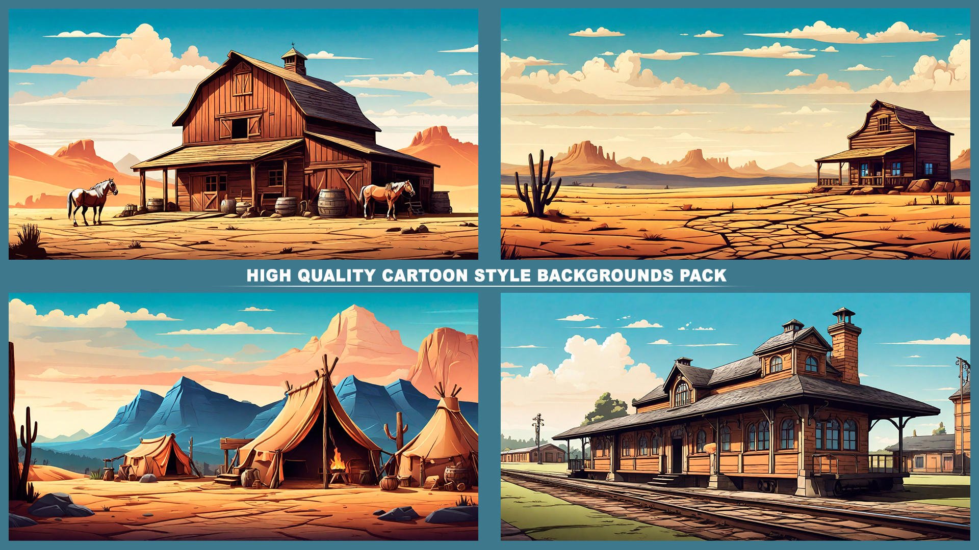 120+ WILD WEST BACKGROUNDS by PIXELHUNT