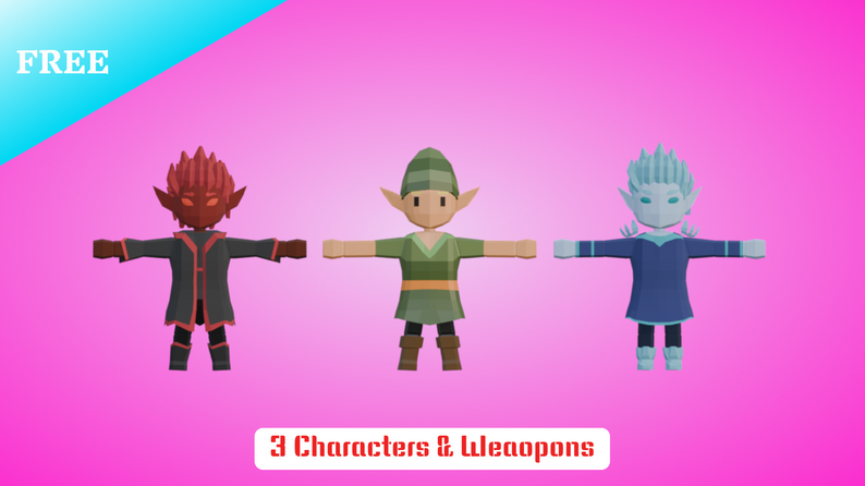 LOWPO : Low Poly Elf Character Pack - RPG Heroes by Standout 7