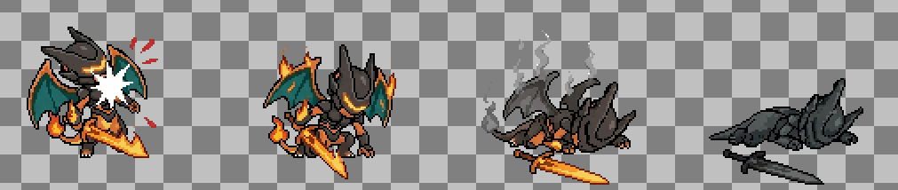 2D Character Sprite Sheet - Pixel Art Humanoid Dragon by GreatGamingLife