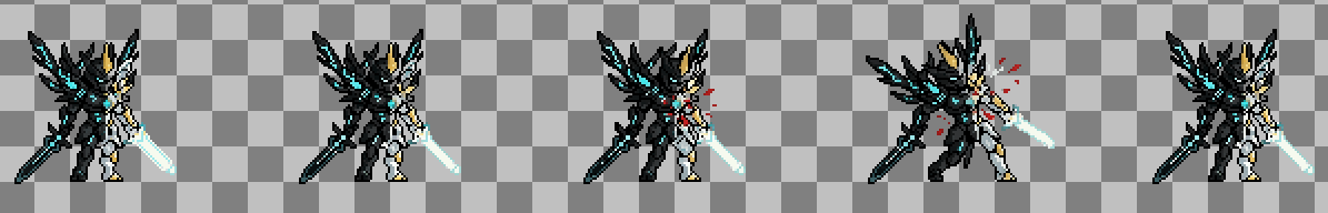 2D Character Sprite Sheet - Pixel Art Ying Yang Mecha Knight by ...