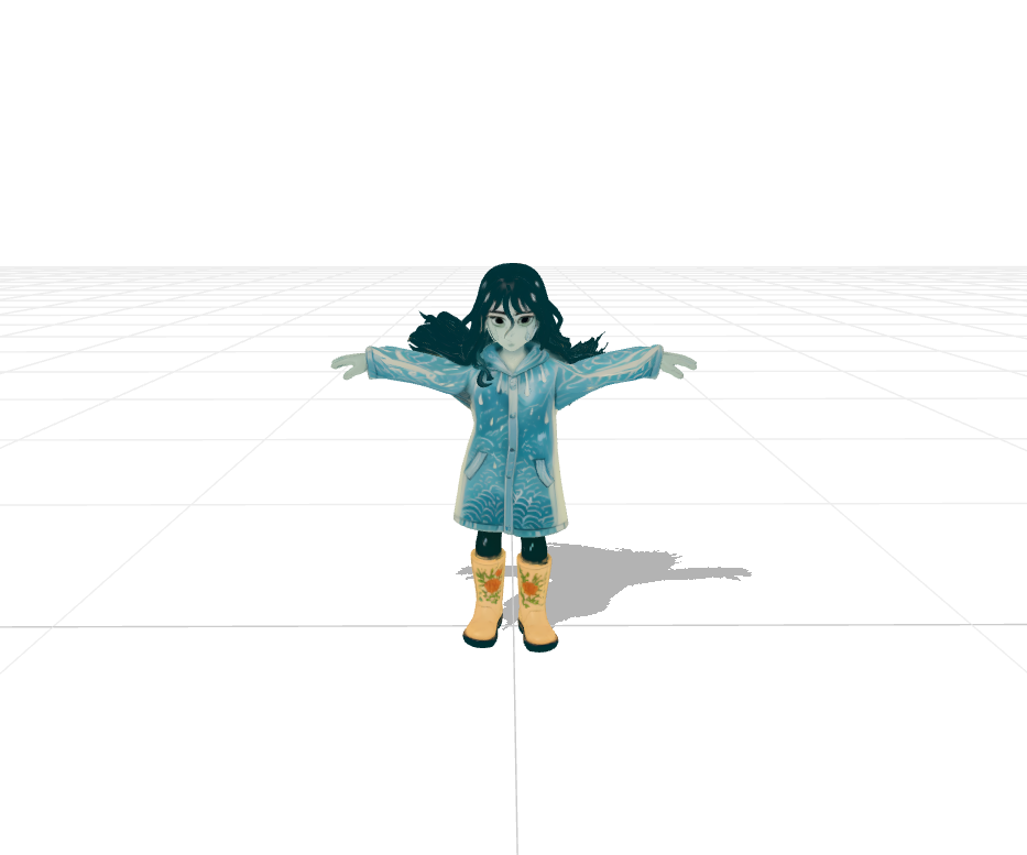 3D Modern Rainy Little Girl Character Rigged Pack – 3D Model with Walk ...