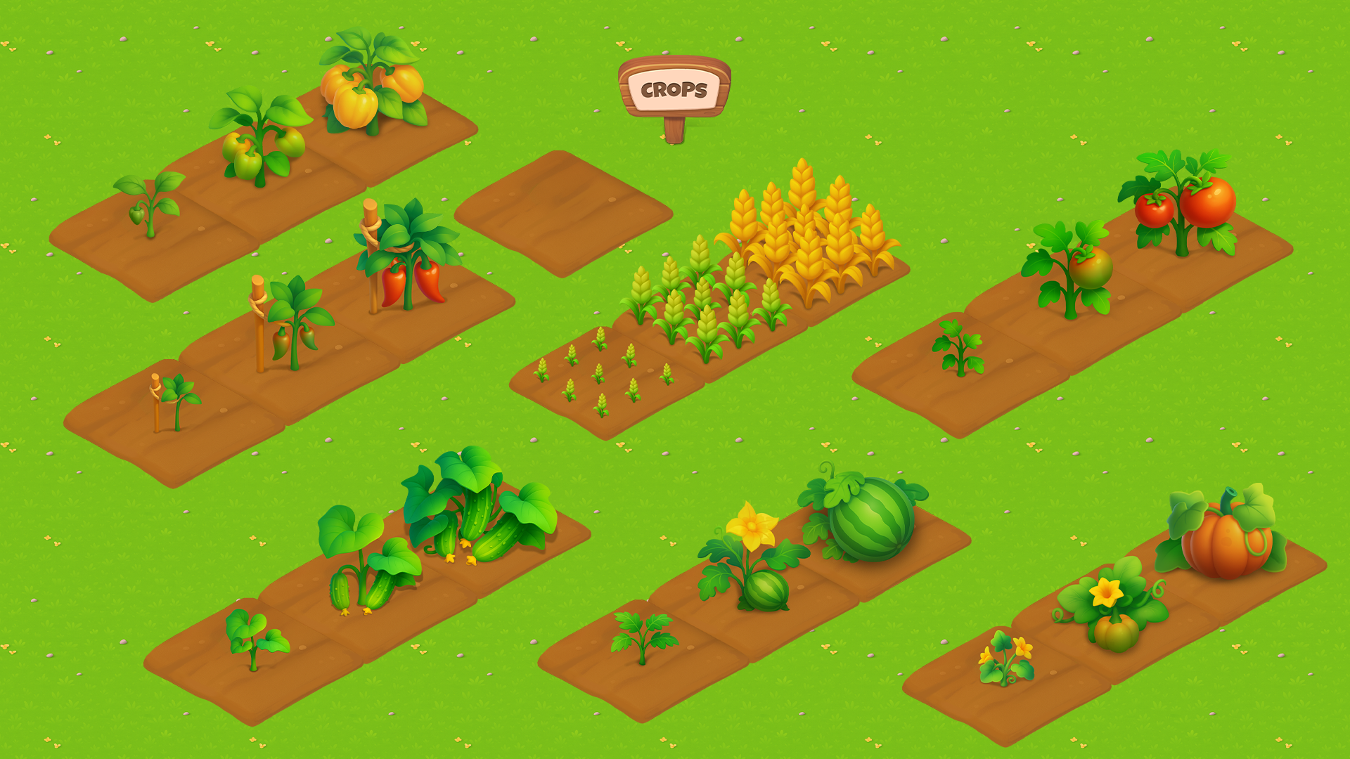 Isometric Cartoon Farm - Tycoon & Strategy Game Assets by Levi Art