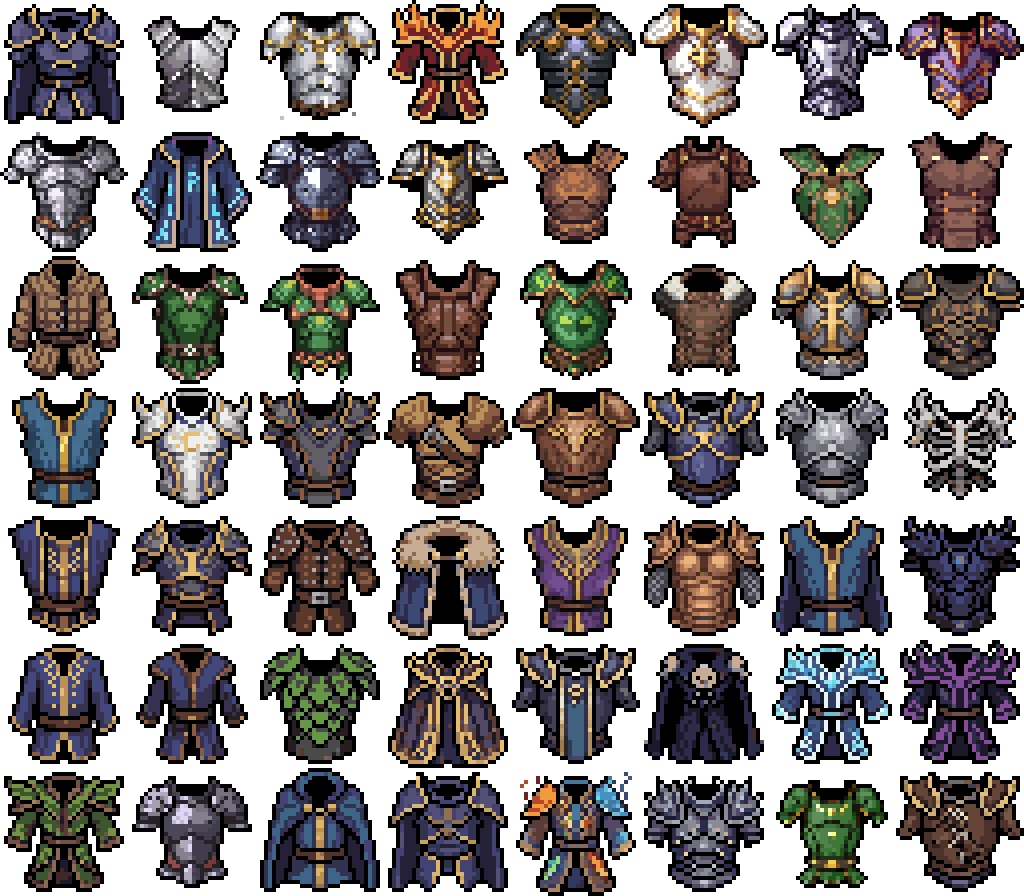 Added new chests, cloth armor improved - Armor Icons Pixel art by Pixel ...