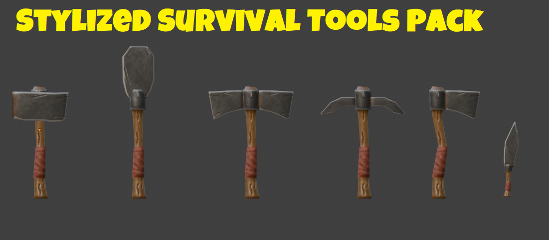 Stylized Survival Tools Pack — Low Poly | Handpainted | Game Ready by ...