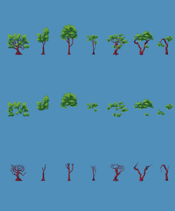 18 Pixel Art Trees - FREE 18 Hand-Drawn Pixel Art Trees by Pixel ...