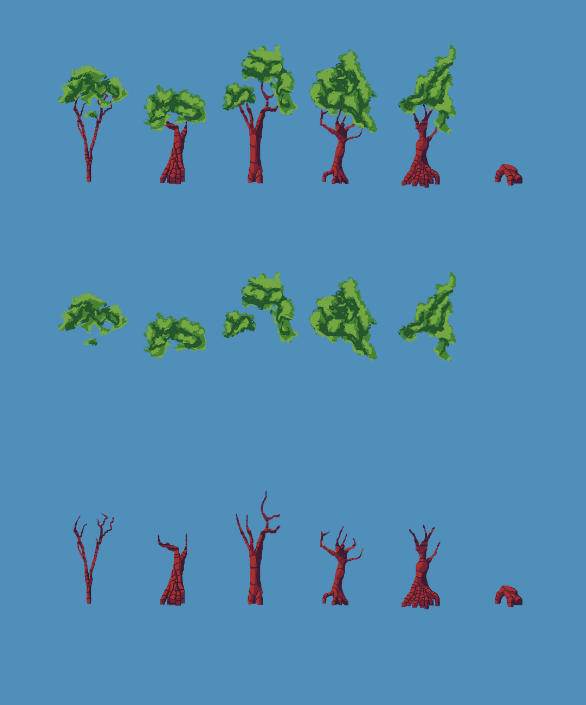 18 Pixel Art Trees - FREE 18 Hand-Drawn Pixel Art Trees by Pixel ...