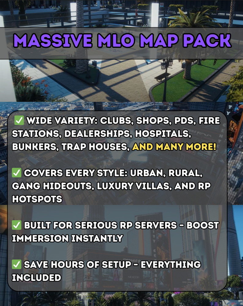 FiveM Ultimate 2000+ MLO Map Pack – Optimized, Drag-and-Drop Ready by ...