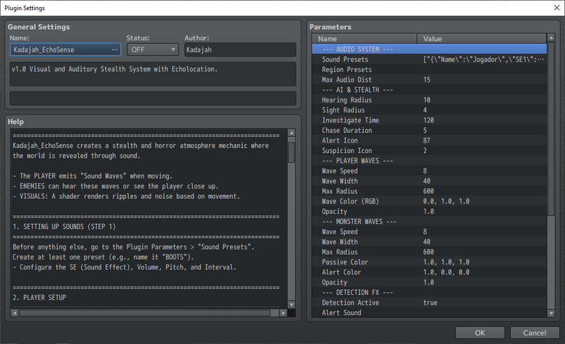 Kadajah's EchoSense: Visual & Auditory Stealth for RPG Maker MZ by Kadajah