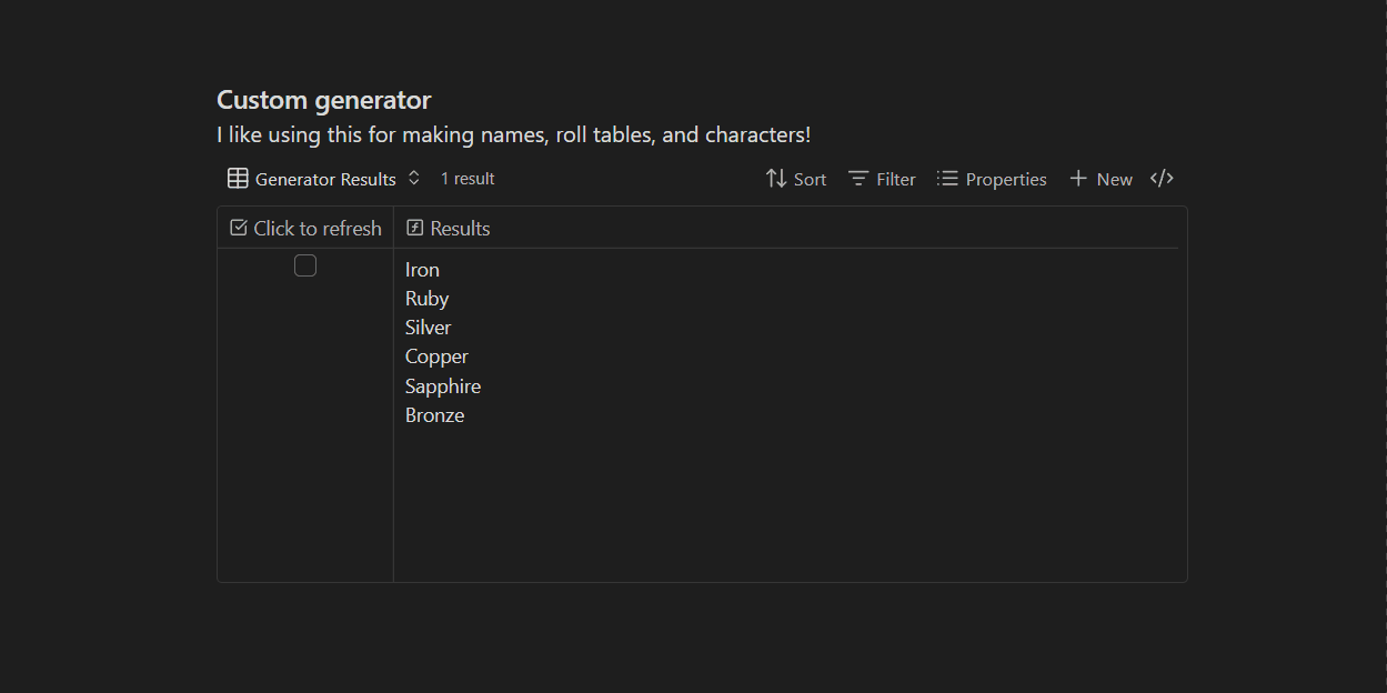 Randomisers & word generators - Obsidian template by TJ Trewin pixel artist