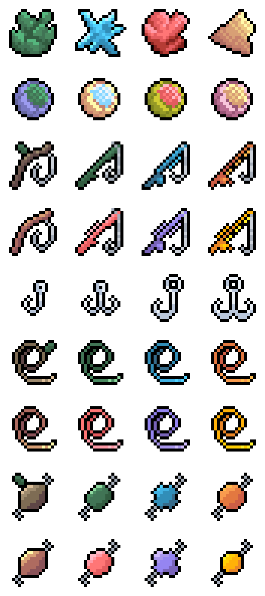 Fishing Icon Pack 16x16 by Hollow Dolphin