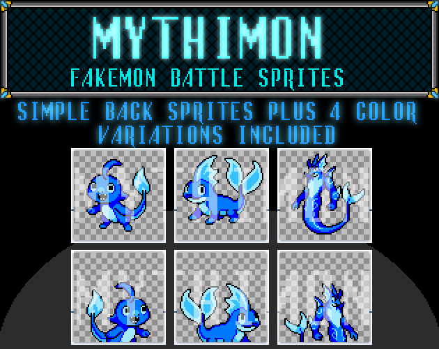 Mythimon - Battle Sprites 007, 008, 009 by Mythril Age