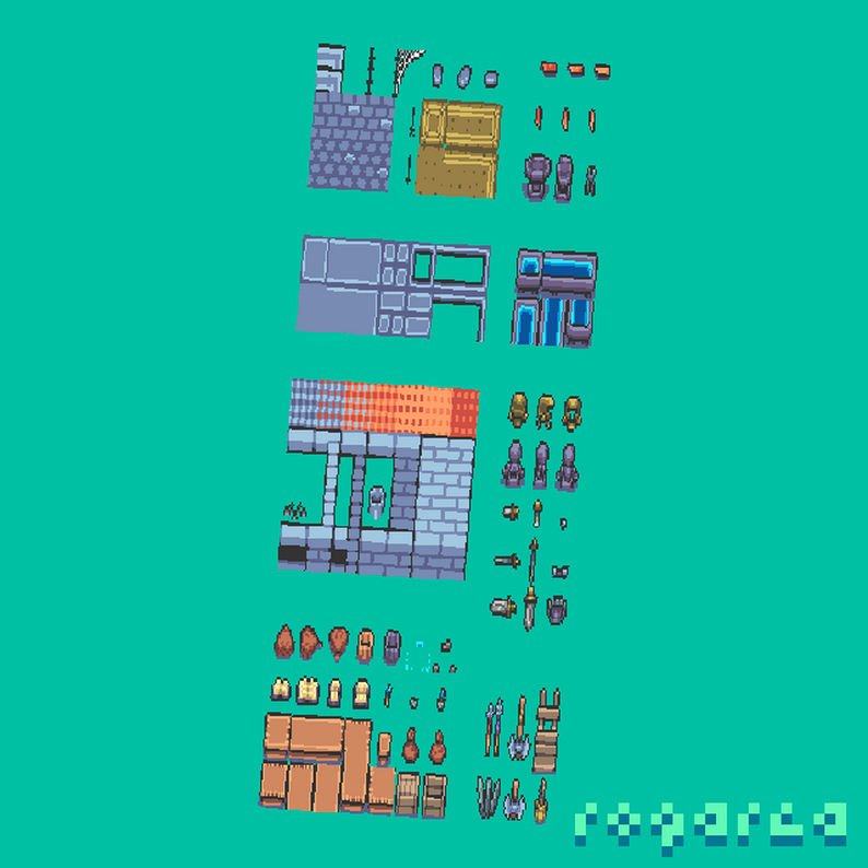Room G16: Blacksmith Shop Tileset by Rogarca
