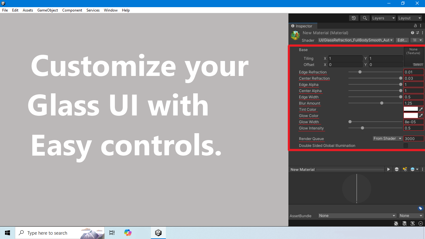 Glass UI (Built-in) For Unity Games by pushkarmishra0025