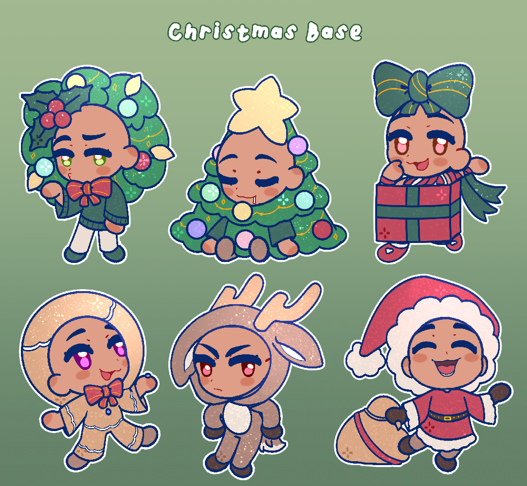 Christmas Chibi Base 6 Characters by Techagau