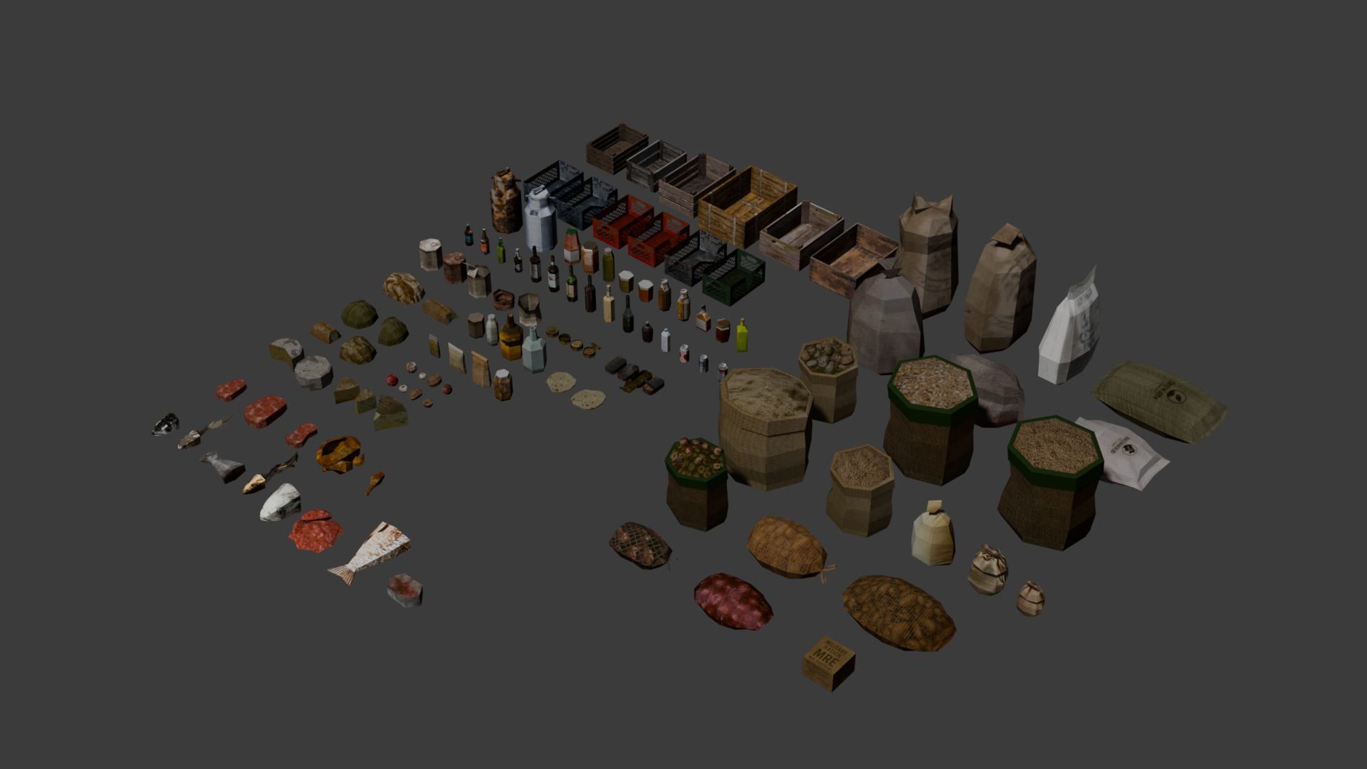 PSX Low-Poly Kitchen & Food Props Pack by Aquicor