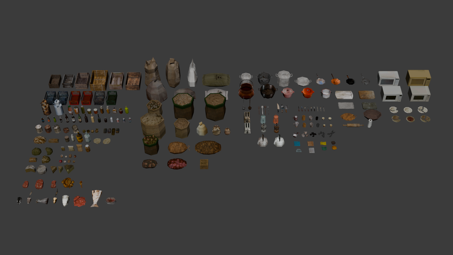 PSX Low-Poly Kitchen & Food Props Pack by Aquicor