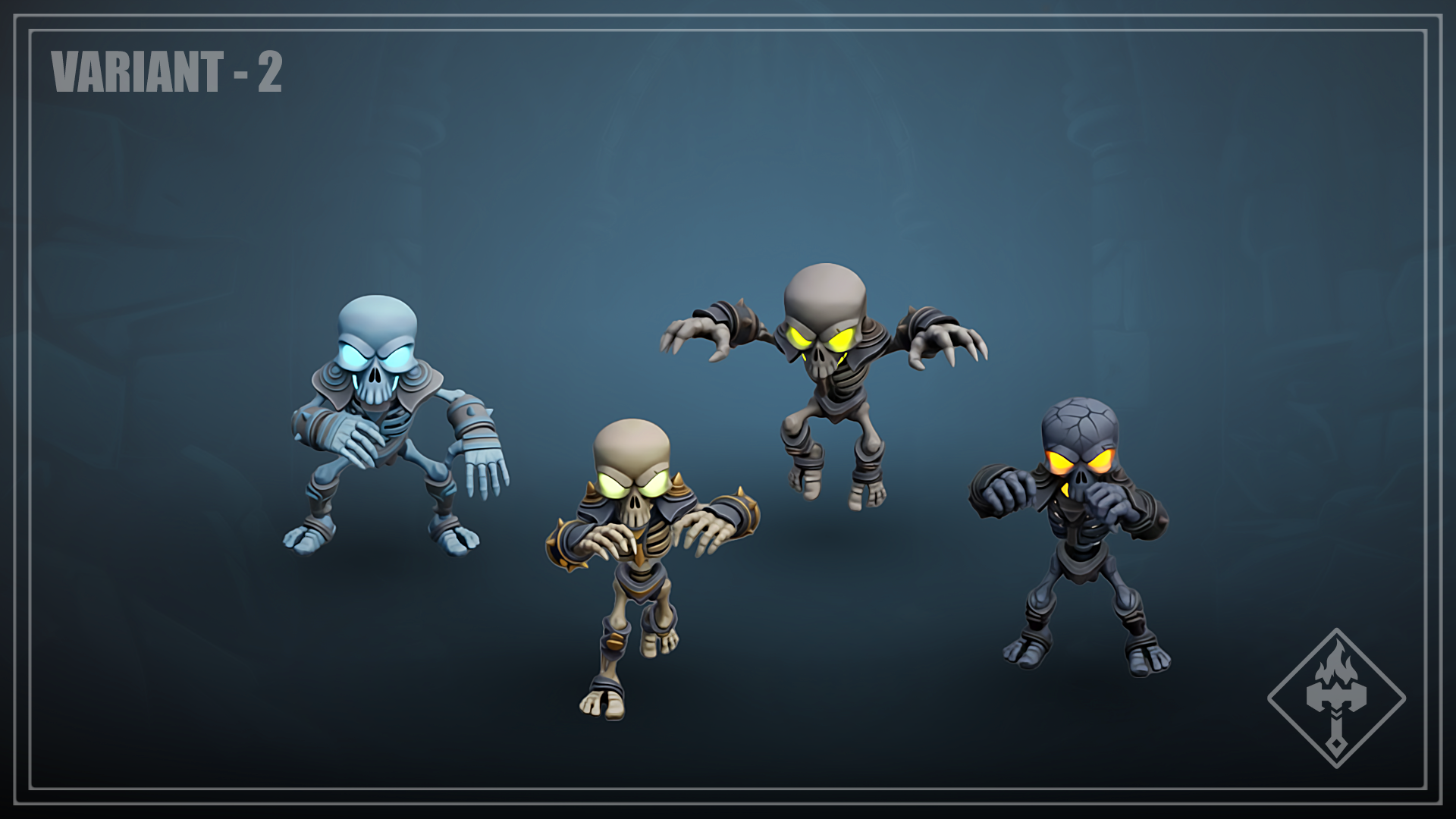 Stylized Dark Fantasy Skeleton Enemy Pack by Hotstrike Studio