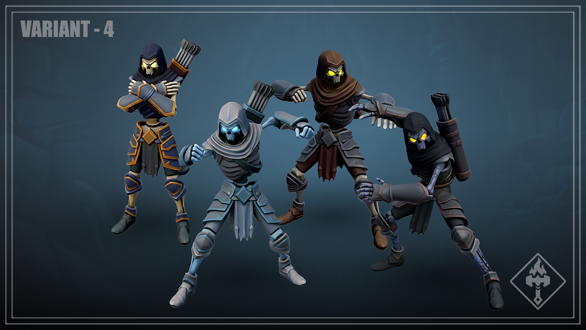 Stylized Dark Fantasy Skeleton Enemy Pack by Hotstrike Studio