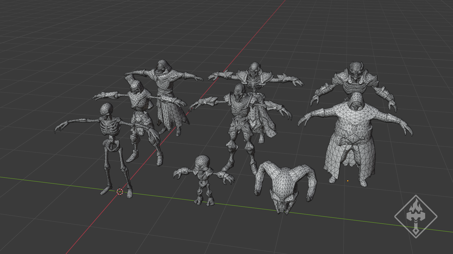 Stylized Dark Fantasy Skeleton Enemy Pack by Hotstrike Studio