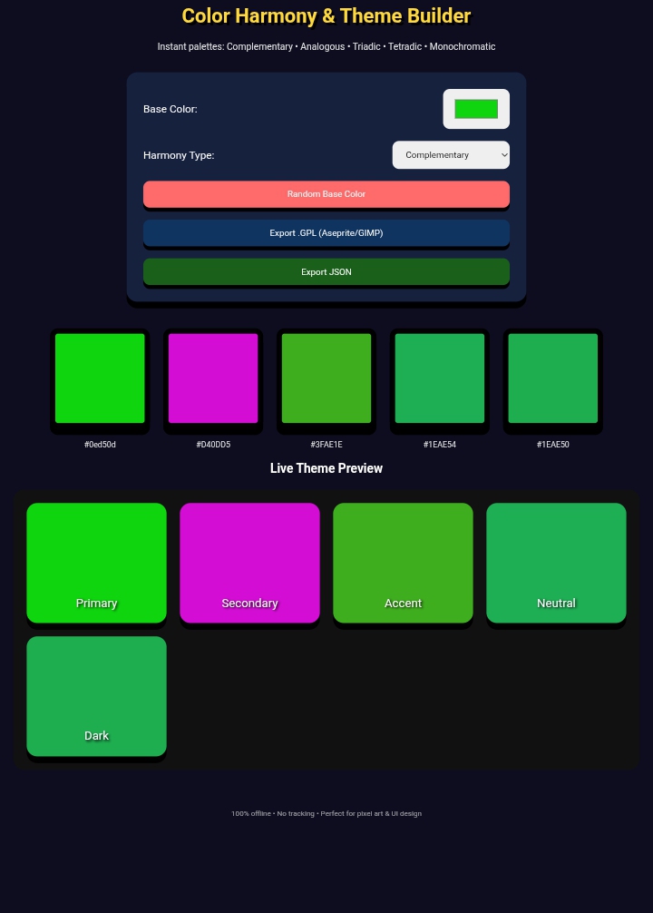Color Harmony and Theme builder by Aybami