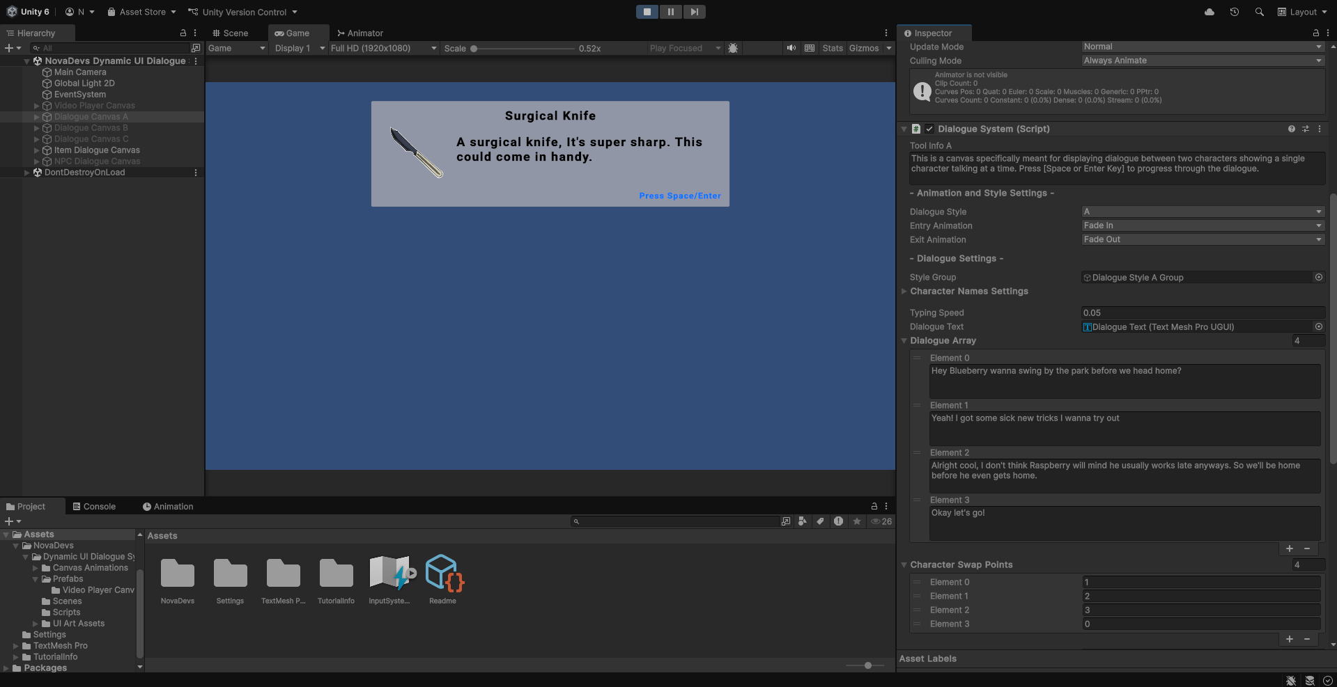 Nova Dynamic UI Dialogue System by Nova