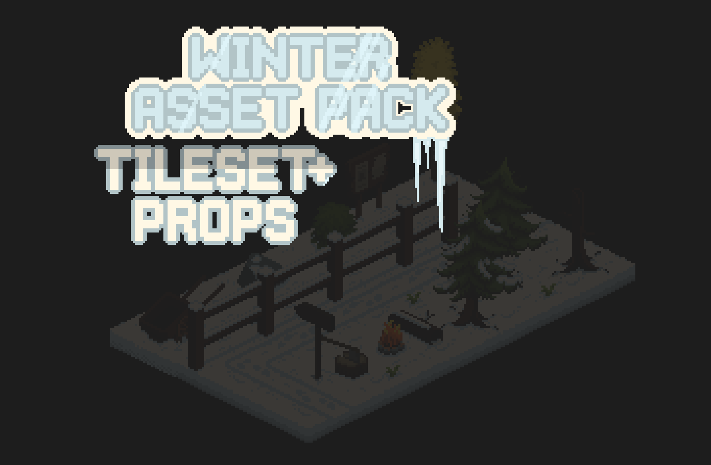 FREE Isometric Winter Biome – Pixel Art Asset Pack (64 x 40) by Tony Dyson
