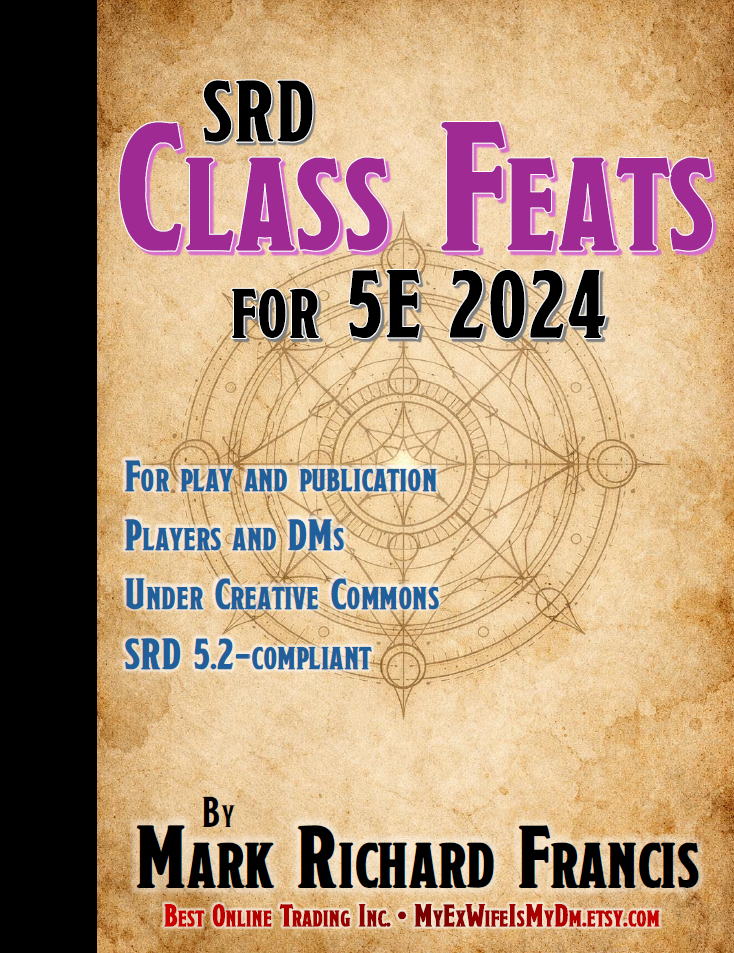 ⚔️ SRD Class Feats for 5e 2024 (PDF) – 119 Feats for Core Classes ...