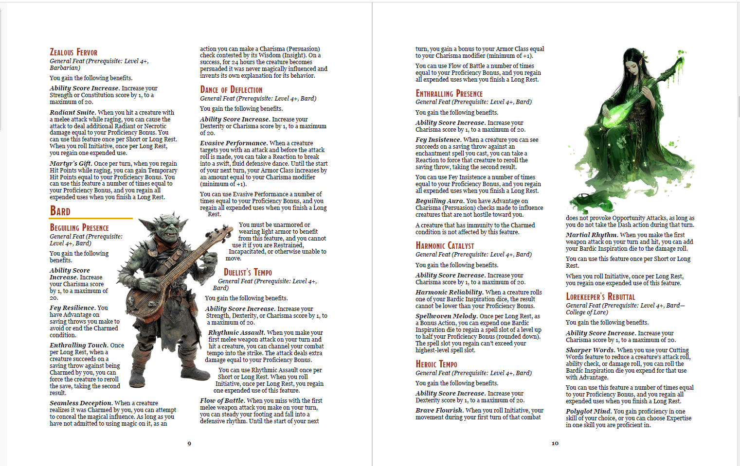 ⚔️ SRD Class Feats for 5e 2024 (PDF) – 119 Feats for Core Classes ...
