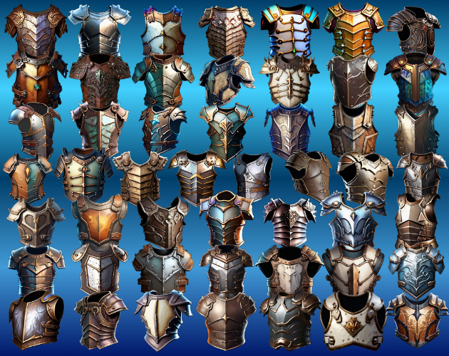 50 Fantasy Chest Armor Icons｜RPG Asset Pack (PNG) by Pixel Hammer