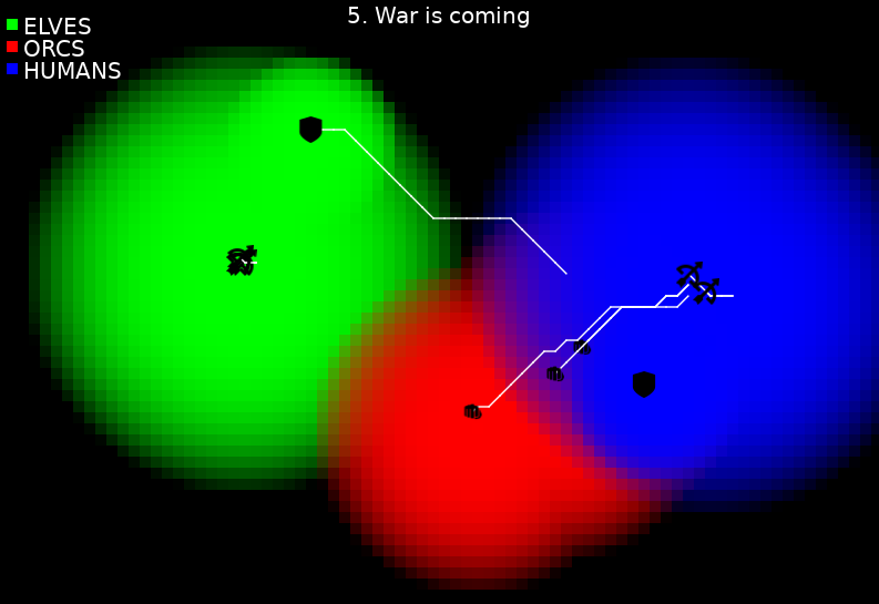 Influence map Demo in lua/love2d (2025) by XetoDi