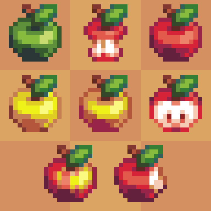 16x16 pixel art food sprites by MelancholyG