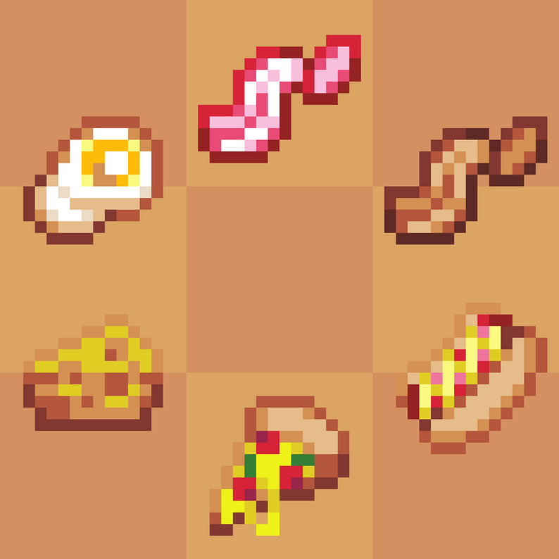 16x16 pixel art food sprites by MelancholyG