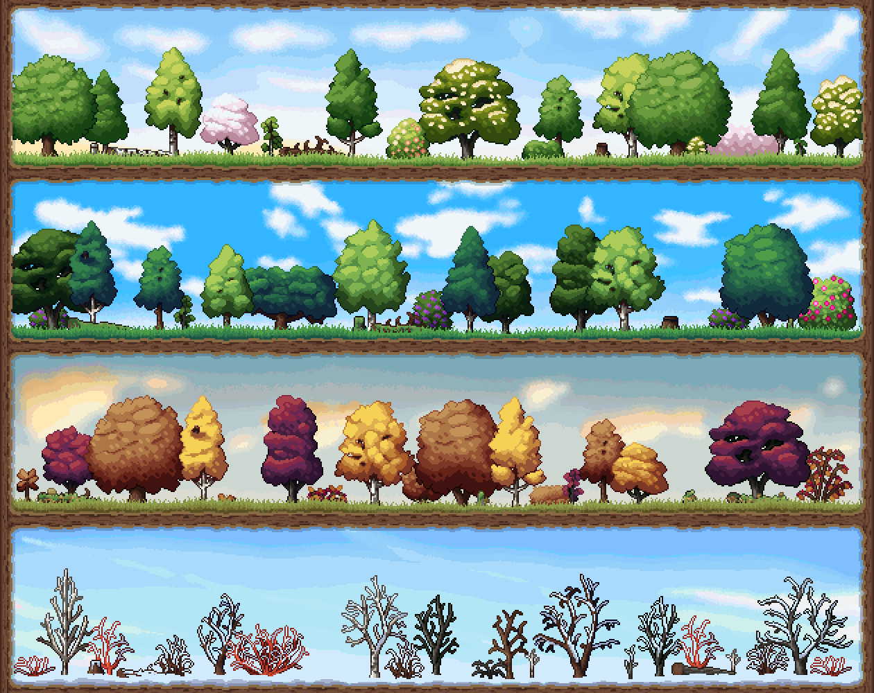 Four Seasons Foliage - Pixel Art Pack by manda