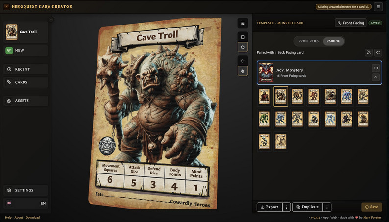 HeroQuest Card Creator by Mark