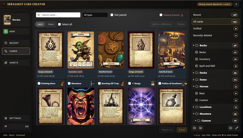 HeroQuest Card Creator by Mark
