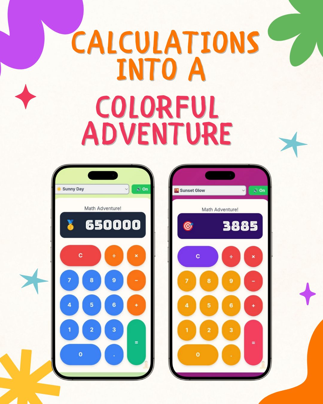 Fun Calculator Adventure – Colorful Math Game for Android by zaiyootech