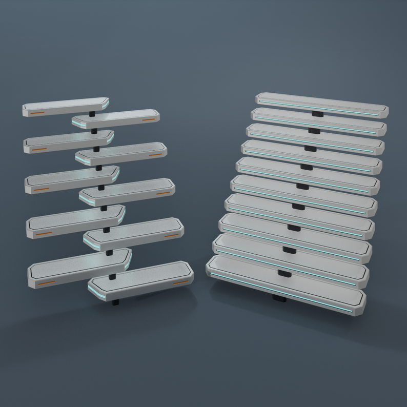 Low Poly Sci-Fi Structure Panels Pack A-003 by OZEA Studio