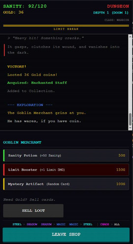 Real Hardcore updated INFINITY BATTLE CARD - itch.io