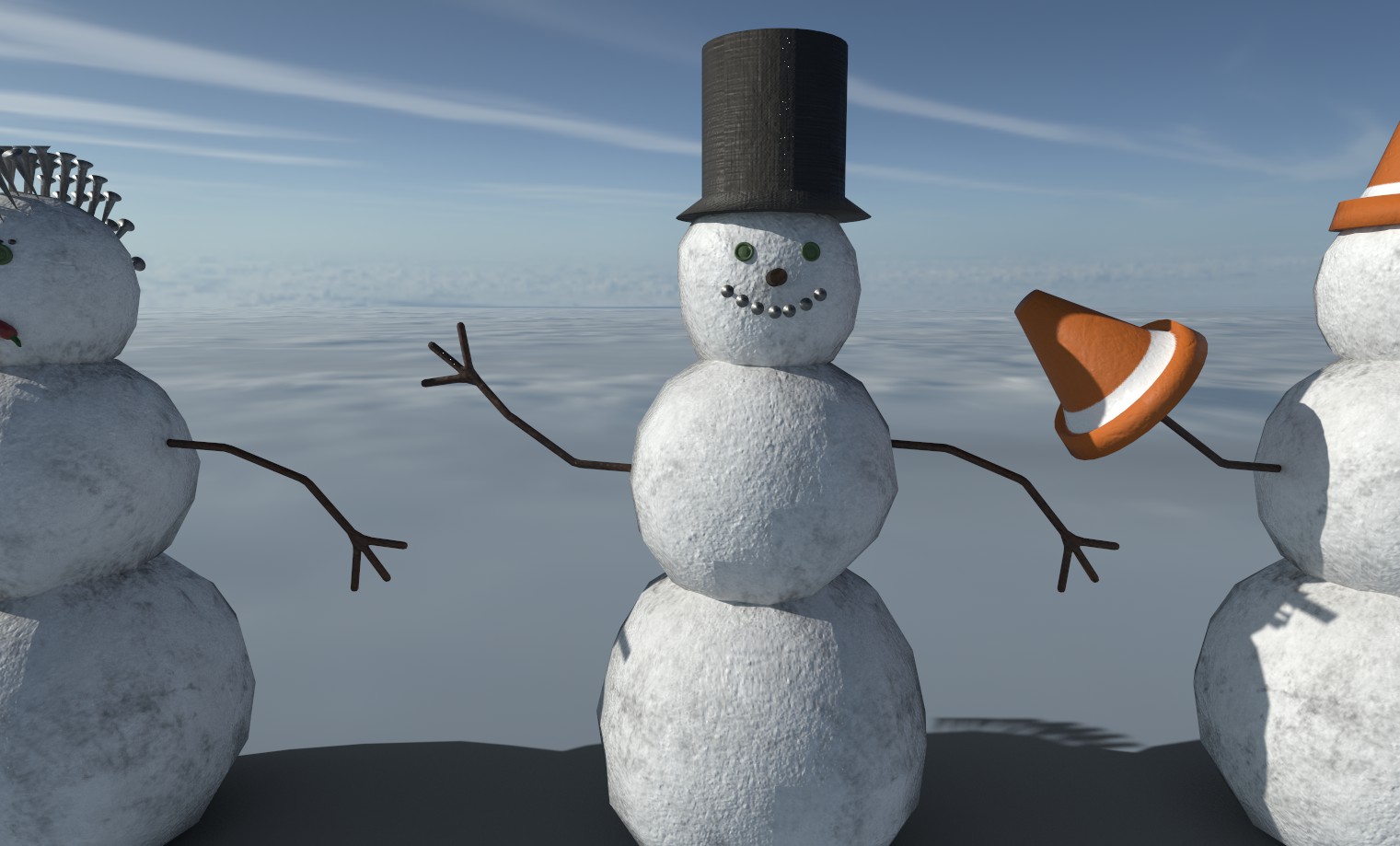 Winter Legends: 6 Unique Animated Snowman Models by Linxreen