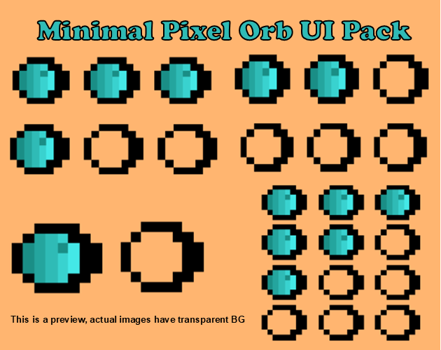 Minimal Pixel Orb UI Pack (Mana Icons and Sprite Sheet) by Nandita B