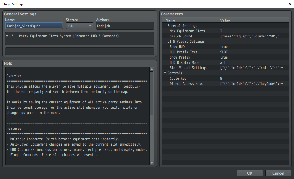 Kadajah's Slot Equip - Instant Equipment Switching for RPG Maker MZ by ...