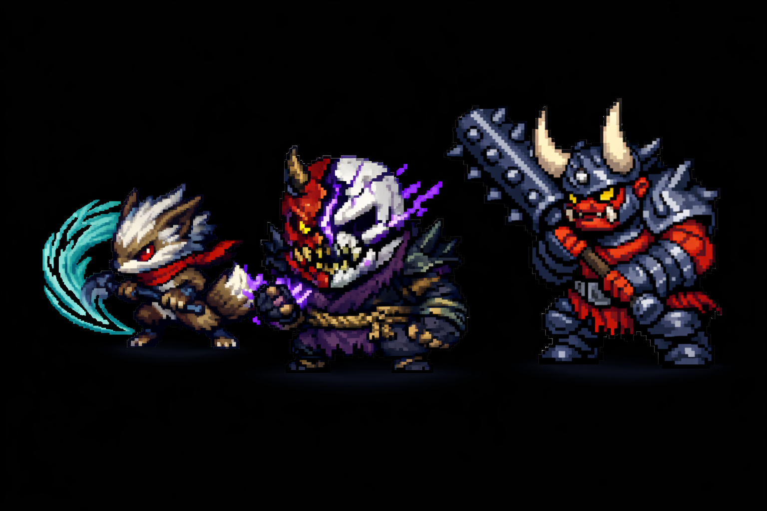 Japanese Dark Fantasy Enemy Pack – Cursed Yokai & Demons by Megentarou