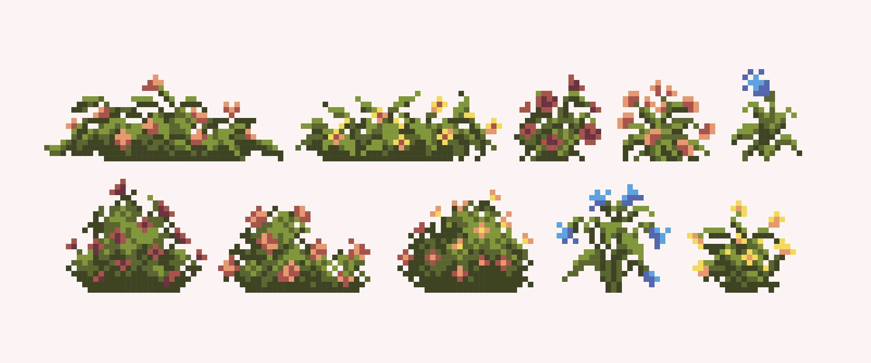 Pixel Nature Essentials: Vector Trees & Bushes Asset Pack by Mr Bit