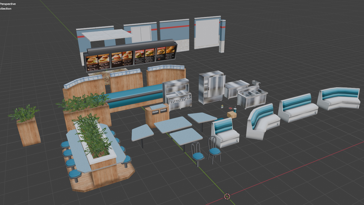 PSX Fast Food Restaurant Asset Pack by Ink Ribbon