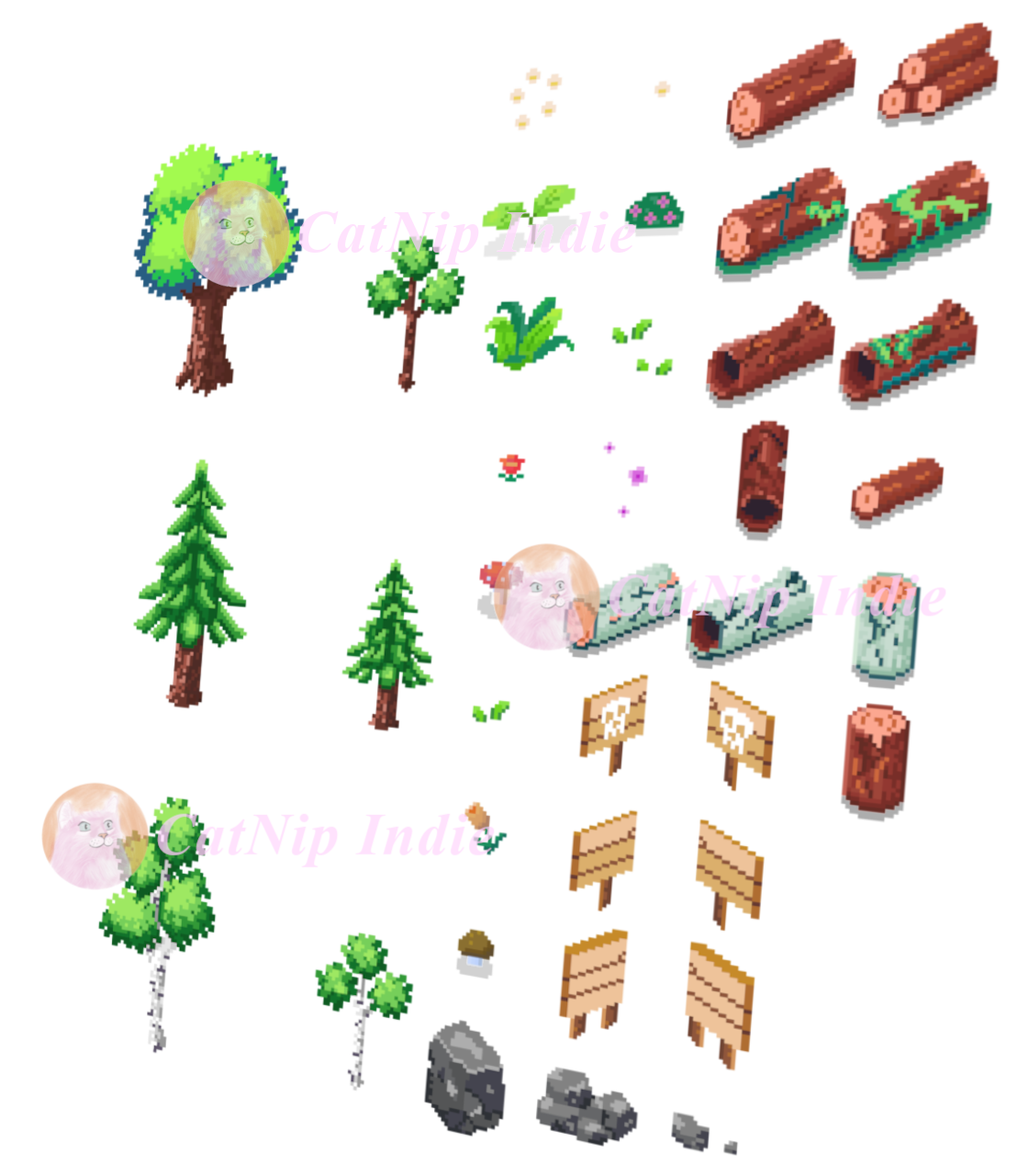Isometric Forest Assets by CatNipIndie