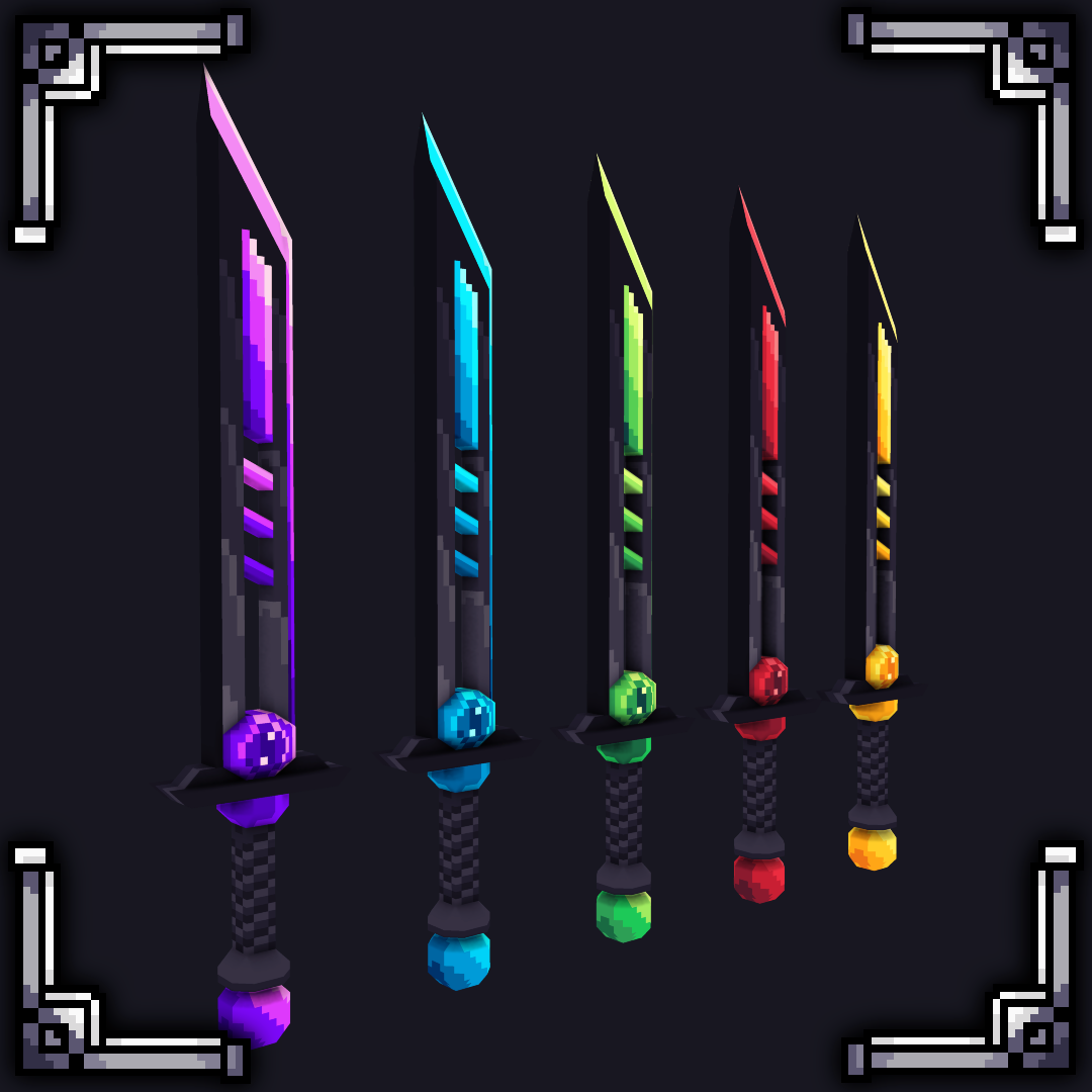 Low-Poly Pixelated Eye Swords by Markus Darius